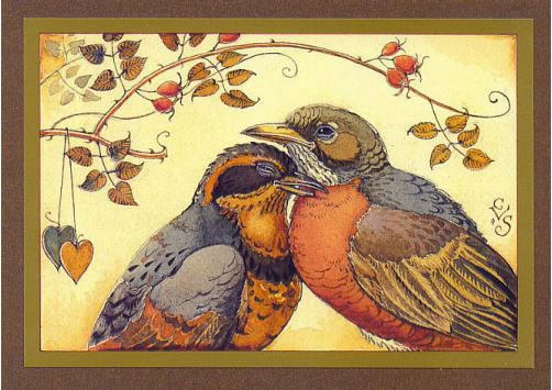 Robins in Love Card - DragonSpace Gift Shop